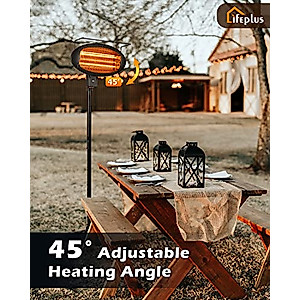 Patio Heater Electric Infrared Heater 1500W with 3 Modes Fast Heating with Tip-Over Overheat Protection for Garage, Backyard, Camping, Balcony use