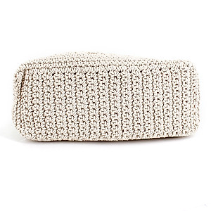 ZLM BAG US Cotton Crochet Beach Tote Bohemian Handmade Top Handle Bag Small Summer Boho Bag