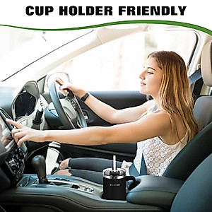 WYHVAND 40 oz Tumbler with Handle, Stainless Steel Insulated Tumbler with Lid and Straw Keeps Drinks Cold and Hot，The Best Birthday Gifts for Family，Friends -Black