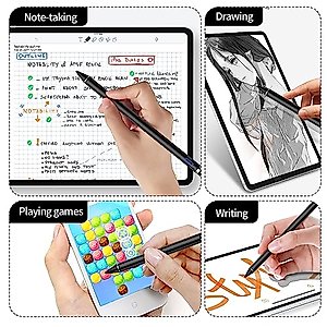 Stylus Pens for Touch Screens, Stylus Pen for iPad with Fine Point Tip & Magnetic Cap, Compatible with iPad, iPhone, Android, Tablet and Other Capacitive Touch Screen for Drawing (Black)