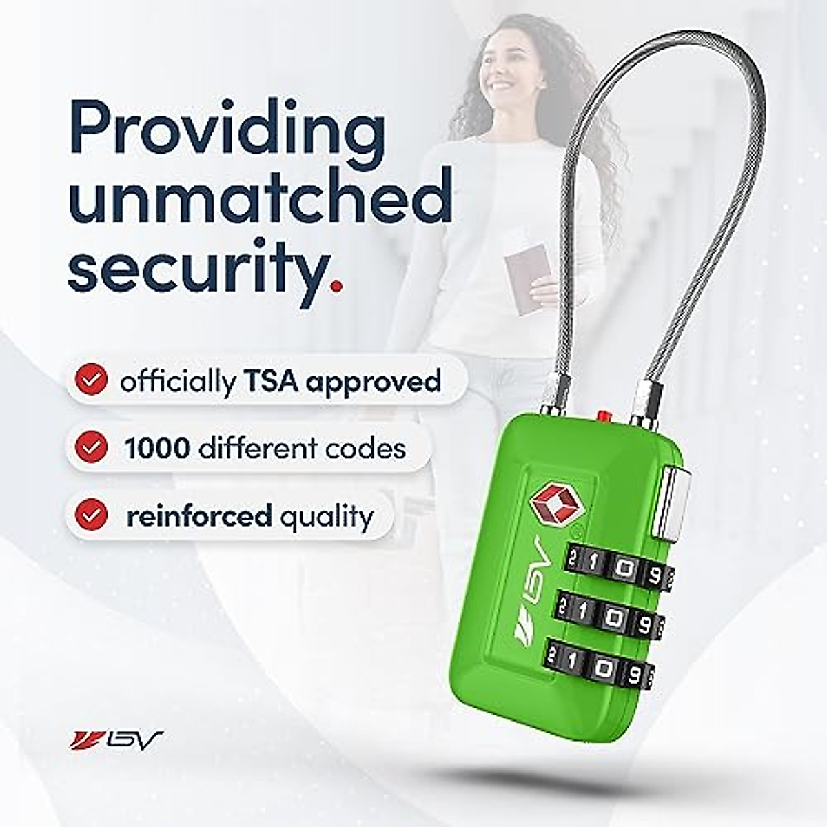TSA Approved Luggage Travel Lock, Set-Your-Own Combination Lock for School Gym, Golf Bag, Locker, Luggage Suitcase Baggage Locks, Filing Cabinets, Toolbox, Case (Green, 2 Pack)