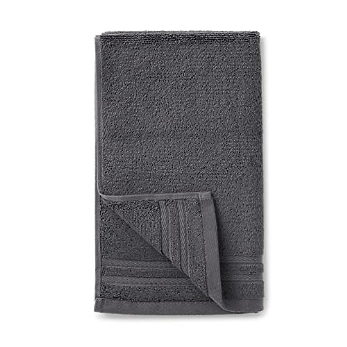 Amazon Basics Cotton Hand Towels, Made with 30% Recycled Cotton Content - 6-Pack, Dark Gray