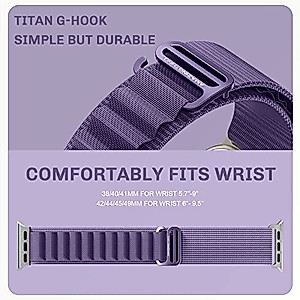 AMAZINGthing Titan Sport Watch Band for Apple Watch Ultra SE Series 9 8 7 6 5 4 3 2 1, Rugged Alpine Loop Watch Strap for iWatch 49mm 45mm 44mm 42mm 41mm 40mm 38mm, Purple