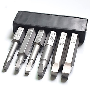 Square Screwdriver Bit Set With Bit Handle and Bit Extension 6 Sizes SQ1 SQ2 SQ2.74 SQ3 SQ4 SQ5, SKZIRI 8in1 Square Head Screwdriver Kit with Quick Release Bit Handle Holder and Magnetic Extension