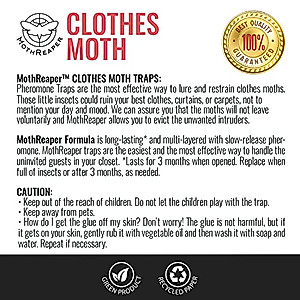 Clothing Clothes Moth Traps - 20 Pack, Sticky Glue Bug Repellent with Pheromone Attractor for Closets Wardrobes Carpet Cabinet Drawers, Safe, Non-Toxic for Indoor