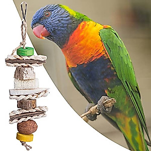 lamphle Parrot Bite Toy Exquisite Decompression Stable Pet Bird Parrot Bite Toy Compatible with Macaw Multicolor