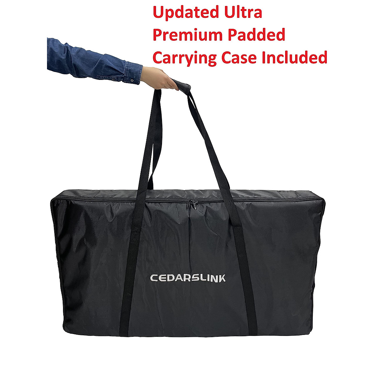 Jumbo 53" Wide DJ Event Facade White/Black Scrim Booth Two Top Corner Table Tops 23"x53" Table! Padded Carrying Case! All Aluminum Build!