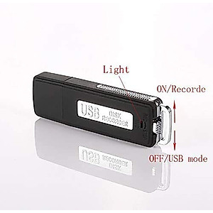 Black Mini USB Flash Drive- USB Voice Recorder- Memory Stick- Thumb Drive- Dictaphone - Pendrive - Compatible with Windows Mac 4GB