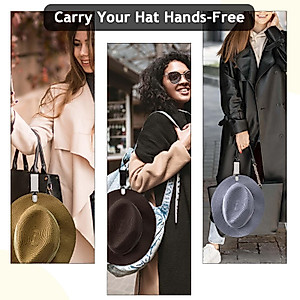 Dimeho 4 Pack Hat Clip Elastic Travel Caps Carrier Strong Hold Baseball Cap Holder Keeper Hands-Free Hats Brim Hanging Hook Traveling Accessories for Sunglasses Keys Backpacks Bags Luggage