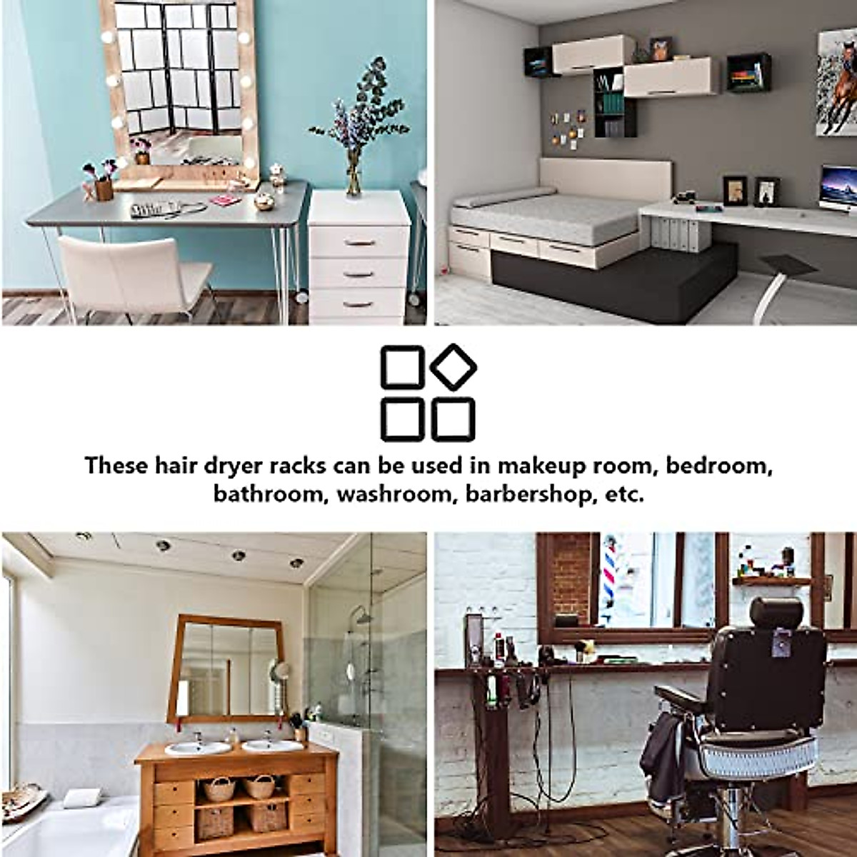 Lurrose Desktop Stand Countertop Hair Dryer Holder Hair Dryer Display Rack Salon Blow Dryer Holder Stand Hair Styling Tool Storage Organizer for Bathroom Desktop Shelf