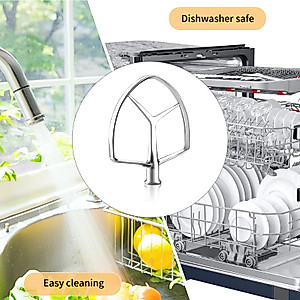 Gdrtwwh Stainless Steel Flat Beater Attachment for KitchenAid 7 Quart Bowl Lift Stand Mixer,Replacement Parts Bread Hook, Dishwasher Safe(Replace KA7QCFB)