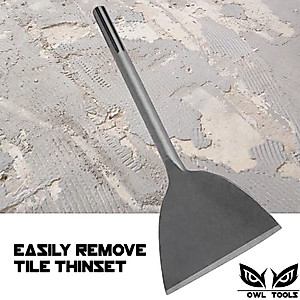 Owl Tools 6" Wide SDS Max Chisel Bit (Industrial Grade - 6" x 14") Tile Grout Thinset Removal Tool - Compatible with All SDS Max Rotary Hammers