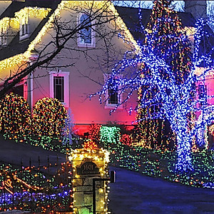 XUNATA Waterproof String Lights Outdoor, 50 LEDs 33ft Starry USB Powered 8 Modes Setting Light, for Indoor Outdoor Wall Decoration Wedding Party Home Garden(Blue)