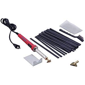 Massca Plastic Welding Kit with Plastic Welder, Rods, Reinforcing Mesh, Hot Iron Stand, and Wire Brush - Plastic Bumper Repair Kit DIY Arts, Crafts & Professional Surface Repair, Portable 80 Watt