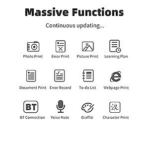 LIUYUNQI 200dpi Mini Pocket Printer Portable Thermal Printer Photo Picture EList Receipt Printer BT (Color : Blue)