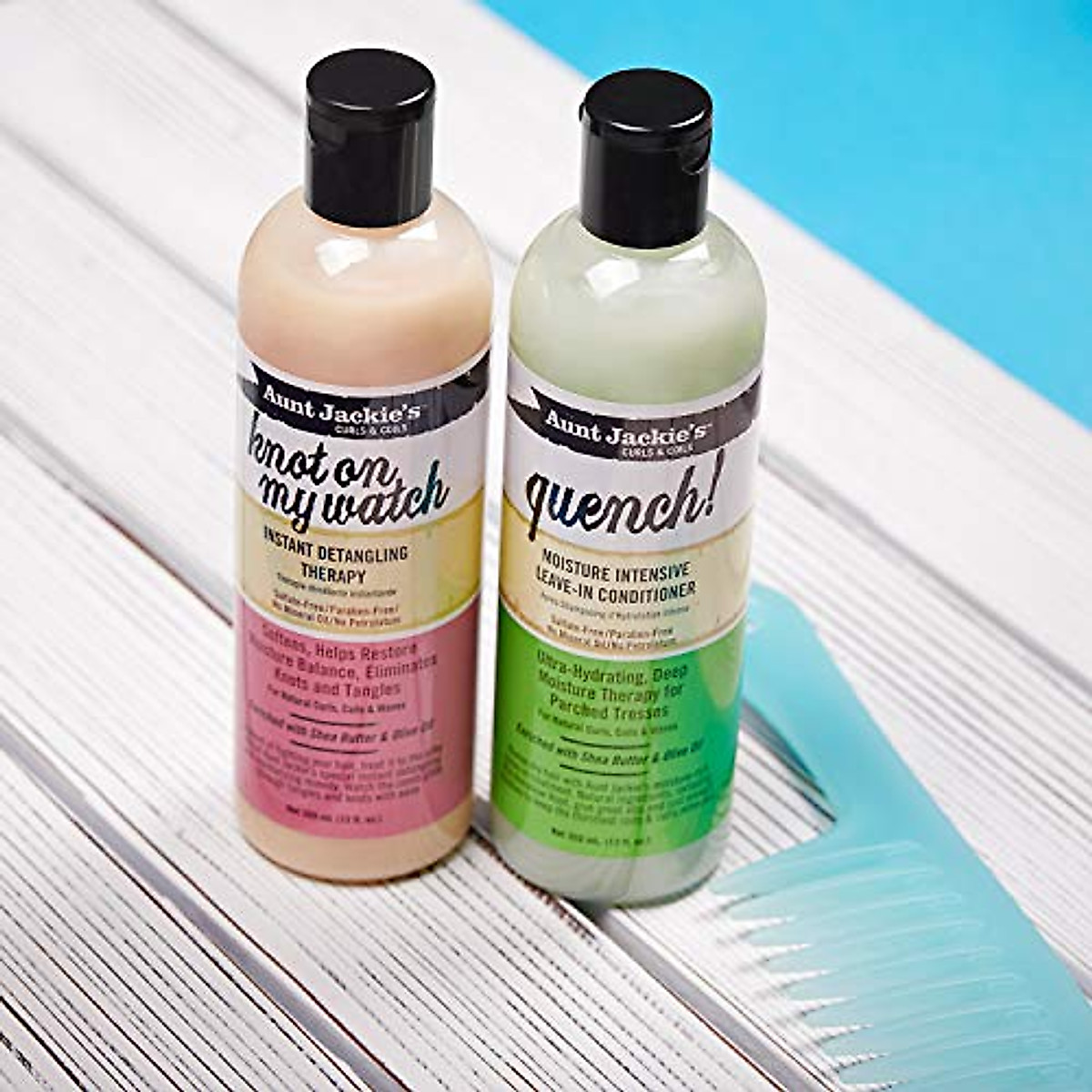 Aunt Jackie's Quench Moisture Intensive Leave-in Conditioner, Shea butter & Olive Oil, 12 Fl.Oz (374840) (Pack of 3)