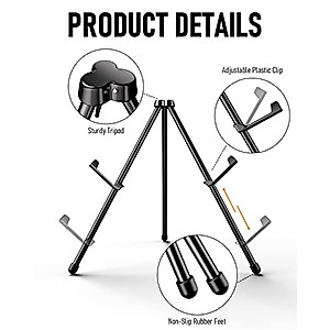 Nicpro Tabletop Easel Stand for Display, 14” Small Black Steel Portable & Adjustable Table Tripod Easels for Canvas Paintings, Framed Pictures, Event Signs, Posters- with Carry Bag