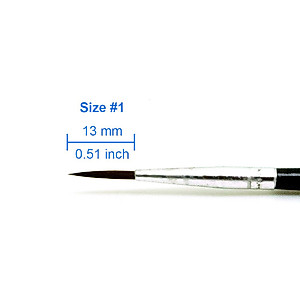 50 Pcs Pack of Synthetic Sable Fine Detail Paint Brushes Set for Miniature, Scale Model, Art Painting in Acrylic, Oil, Watercolor - Pointed Round (Size #1 (Large))