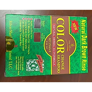 Deity America Natural Herbal 2in1 Formula Color Change Shampoo, Dark Brown Rinse 6 ea