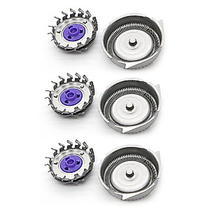 Set of 3 Replacement Heads for Replacing Philips Norelco HQ6 Quadra Action Shavers