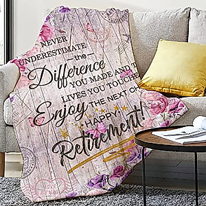 Retirement Gifts for Women 2022 Blanket 60"×50", Happy Retirement Gifts for Nurses Teachers Mom Wife Female, Retired Gifts for Women, Farewell Gifts for Coworkers Boss, Funny Retirement Throw Blankets