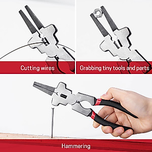 WISEPRO Drop Forged MIG Welding Pliers,8 Inch Multi-Purpose Welding Plier for Cutting Welding Wires,Hammering and Removing Spatters