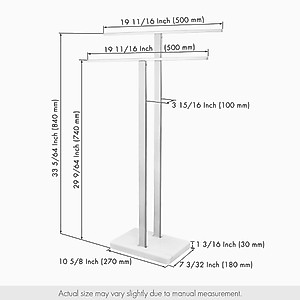 KES Standing Towel Rack for Bathroom with Marble Base, 2-Tier Towel Rack Stand for Floor, SUS304 Stainless Steel Polished Finish, BTH217