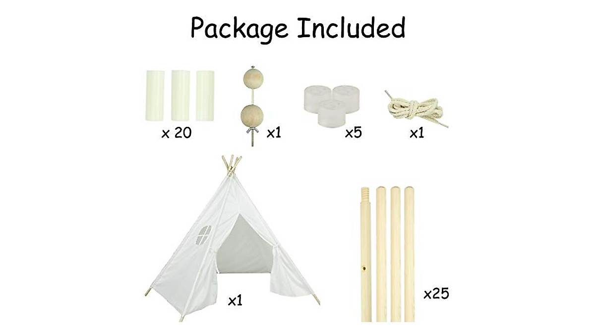 Kids Play Teepee Tent - Stable, Portable & Safe for Indoor & Outdoor Play