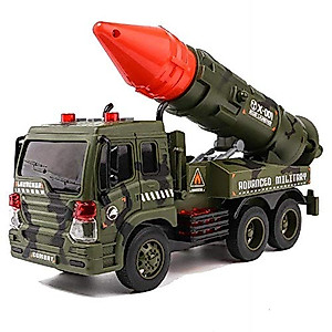 PowerTRC Friction Powered Military Missile Launcher Truck with Lights and Sound