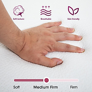 4 inch Folding Memory Foam Mattress Tri Fold Mattress with Washable Mesh Cover, Portable Mattress Topper Non-Slip Bottom Camping Guest Bed Breathable Memory Foam Topper, CertiPUR-US Certified, Queen