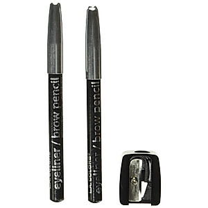 L.A. COLORS Eyeliner/Brow Pencils w/Sharpener, Black CBPN222