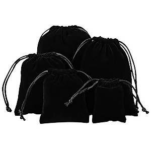 YIMOCHI 5 Sizes Velvet Gift Bags Drawstring Jewelry Pouches Candy Bags Wedding Favors, 2Pcs Each Size