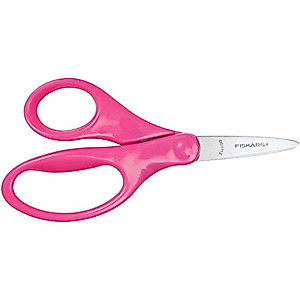 Fiskars Pointed Tip Kids Scissors, 5-Inch, Pink