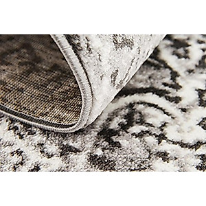 Unique Loom Sofia Collection Area Rug - Grace (5' 1" x 8', Dark Gray/ Gray)