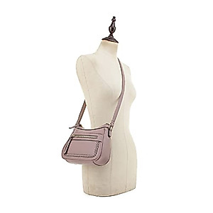 Emperia Elva Small Whipstitch Vegan Leather Crossbody Bags Shoulder Bag Purse Handbags for Women - MV