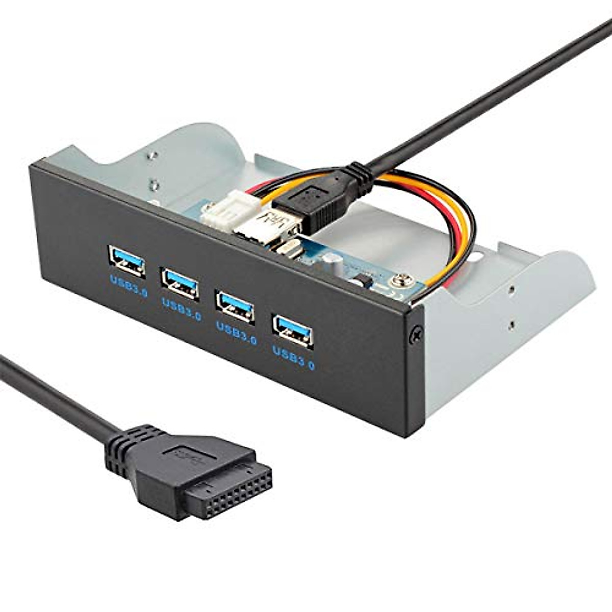 Xiwai USB 3.0 HUB 4 Ports Front Panel to Motherboard 20Pin Connector Cable for 5.25" CD-ROM Bay