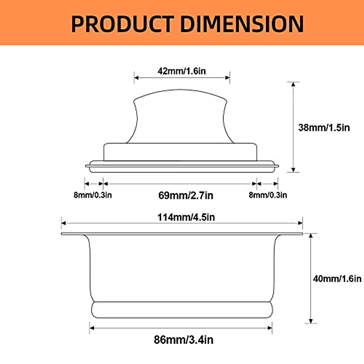 Garbage Disposal Flange Stopper Collar Sink Baffle Kit, Fit Universal 3-1/2 Inch Standard Sink Drain Hole，Kitchen Sink Flange Stopper Replacement Accessories,Stainless Steel(Black)