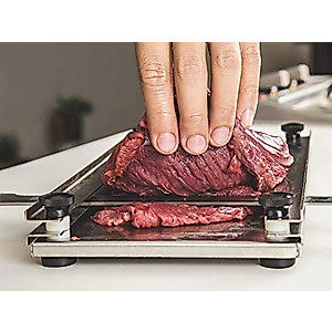 Professional Beef Jerky Slicer Making Cutting Board Kit with Jerky Legends blend of Smoky Spicy Cajun seasonings with 10 inch carving and slicing knife