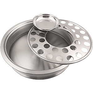 Communion Ware Holy Serving Tray Including Center Bread Plate with A Cover - Stainless Steel (Silver/Matte)