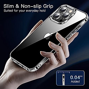 CASEKOO Upgraded Crystal Clear iPhone 14 Pro Case, [Never Yellow] [Exceed Mil-Grade Protection] Transparent Cover for Women Men Slim iPhone 14 Pro Phone Case 6.1 in, Clear
