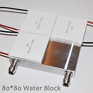 Water Cooling Block Aluminum Heatsink for Peltier TEC1-12706 or 12715 (One Block - 80 * 80mm)