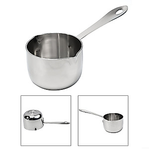 Stainless Steel Milk Pot, Milk Butter Warmer Pot Small Sauce Pan Non Coffee Pot Stovetop Chocolate Melting Pot Gravy Pot (160ml)