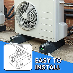 Air Jade Floor Mounting Base Kit for Ductless Mini Split Air Conditioner Condensers, Rubber Anti-Vibration Isolator Mount, Support Up to 1100 lbs, 9,000-36,000 BTU