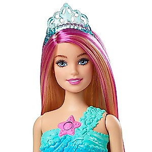 Barbie Dreamtopia Doll, Mermaid Toy with Water-Activated Light-Up Tail, Pink-Streaked Hair & 4 Colorful Light Shows