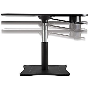 Victor DC240B High Rise Collection Adjustable Laptop Stand/Platform with Storage Cup, Air Hydraulic Lever Easily Raises and Lowers The Platform, Black