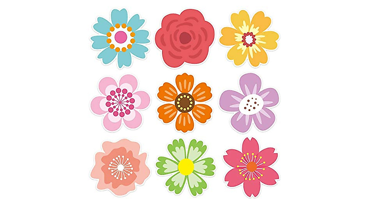 54 Pcs Spring Flower Cutouts for Party Decor