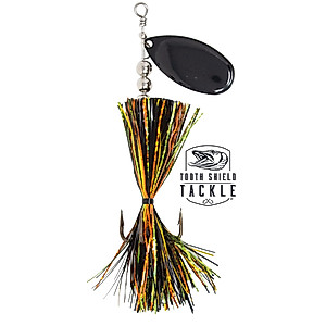 Tooth Shield Tackle The Baby Chubby Musky Bucktail Muskie Pike # 6 French Blade Inline Spinner Musky Lures Baits Tackle (Perch / Black)