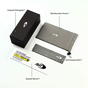 AHT Fit Over Blue Light Blocking Glasses Computer Gaming Eyeglasses for Women and Men, Fitover Your Prescription or Reading Glasses, Sleep Better, Reduce Eye Strain(Black-Glod)