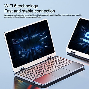 Yunseity 10.8Inch Laptop, 8GB RAM 512GB ROM Touchscreen Laptop for Intel Celeron N5100 4 Cores, Stereo Speakers, 360 Degree Rotatable Laptop Computer for Windows11