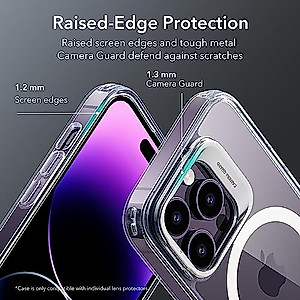 ESR for iPhone 14 Pro Max Case, Compatible with MagSafe, Built-in Camera Ring Stand, Military-Grade Protection, Magnetic Phone Case for iPhone 14 Pro Max, Classic Kickstand Case (HaloLock), Clear